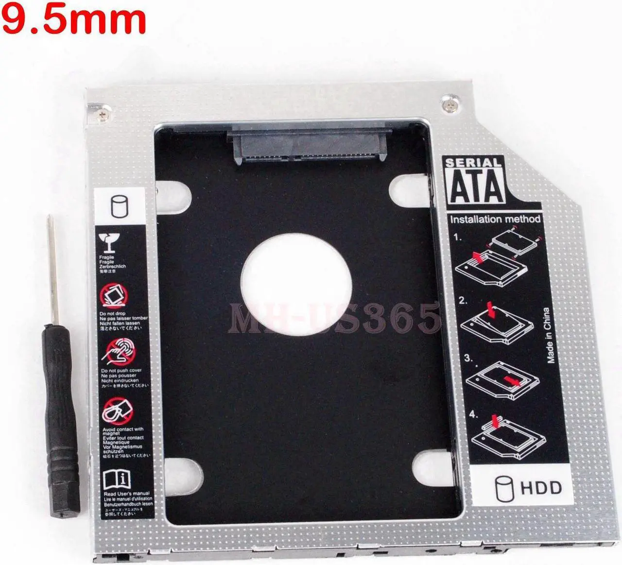 2nd SSD HDD Hard Drive Caddy Adapter for HP Envy dv6 7552erB 17t-s000 ...