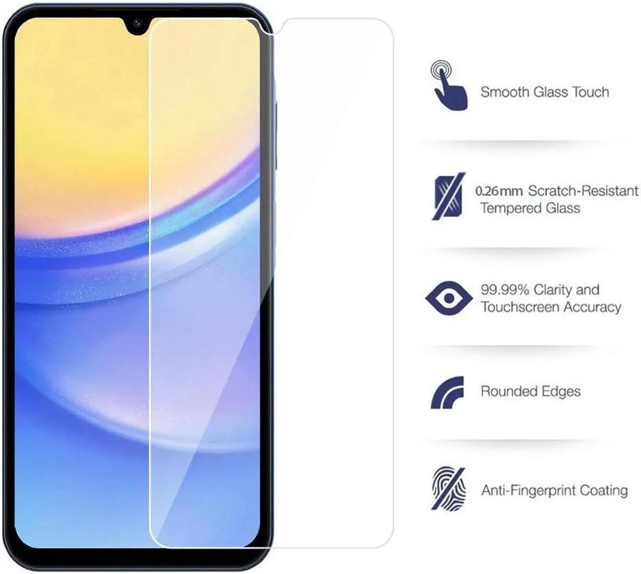 Tempered Glass Screen Protector Crack Guard Saver for Samsung Galaxy ...