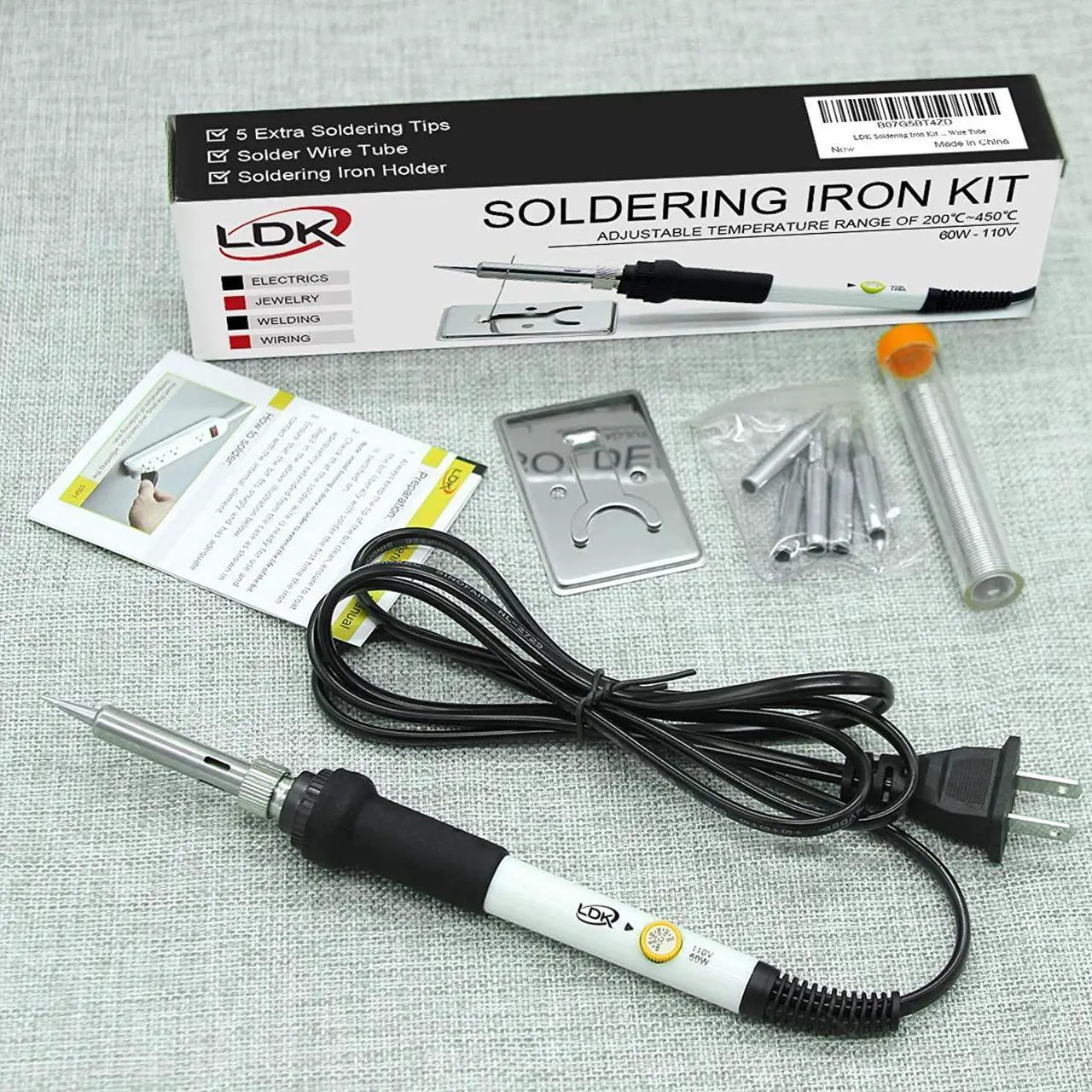 LDK Soldering Iron Kit Electric 60W 110V Adjustable Temperature ...