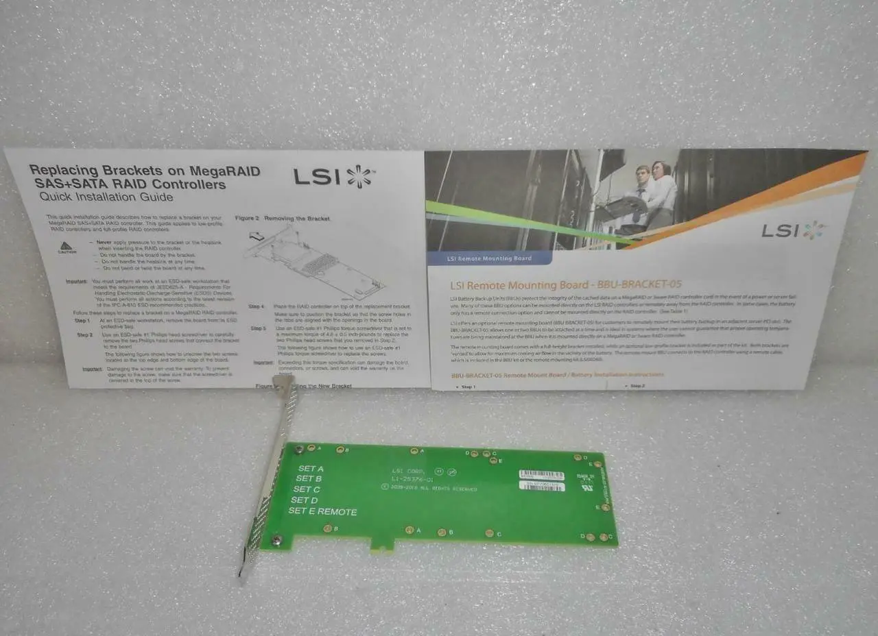New LSI BBU-BRACKET-05 LSI00291 Remote Mounting Bracket Board L3-25376 ...