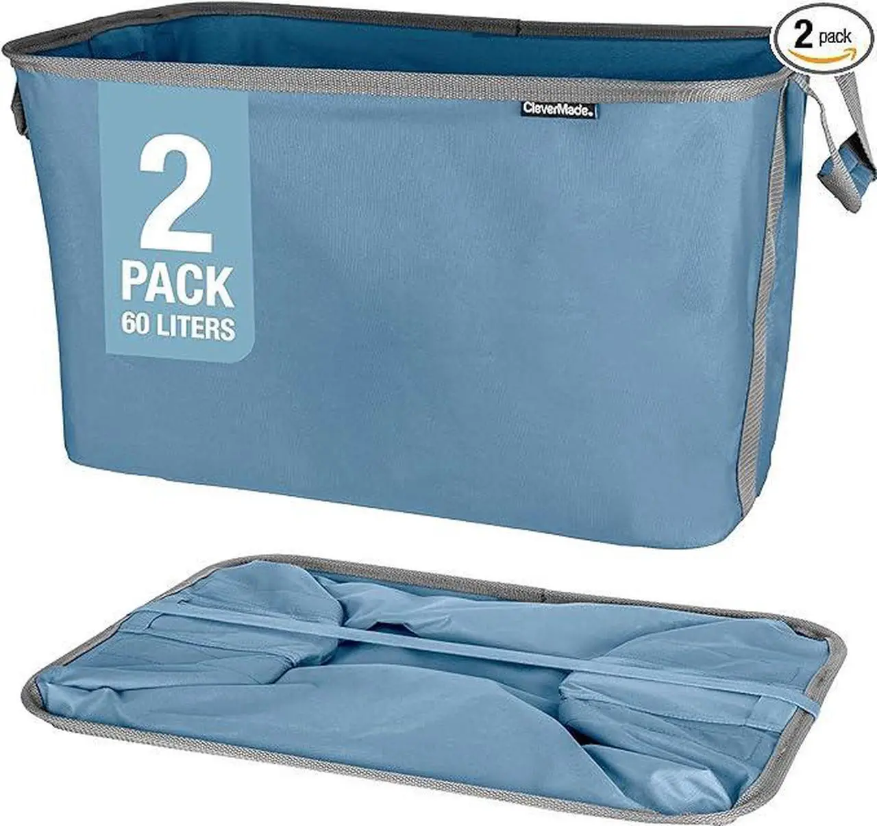 Refurbished: CleverMade Collapsible Laundry Baskets 2PK - 60L 7075-4220 ...