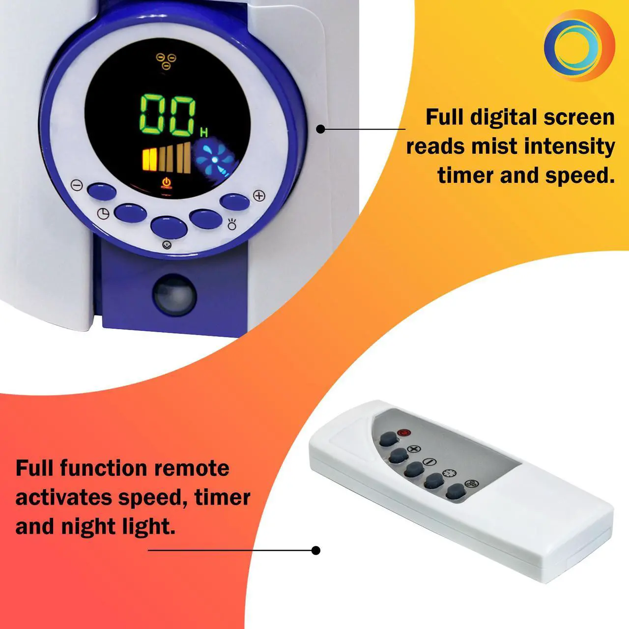 Comfort Zone CZHD81 Whisper-Quiet Cool Mist Digital Ultrasonic ...