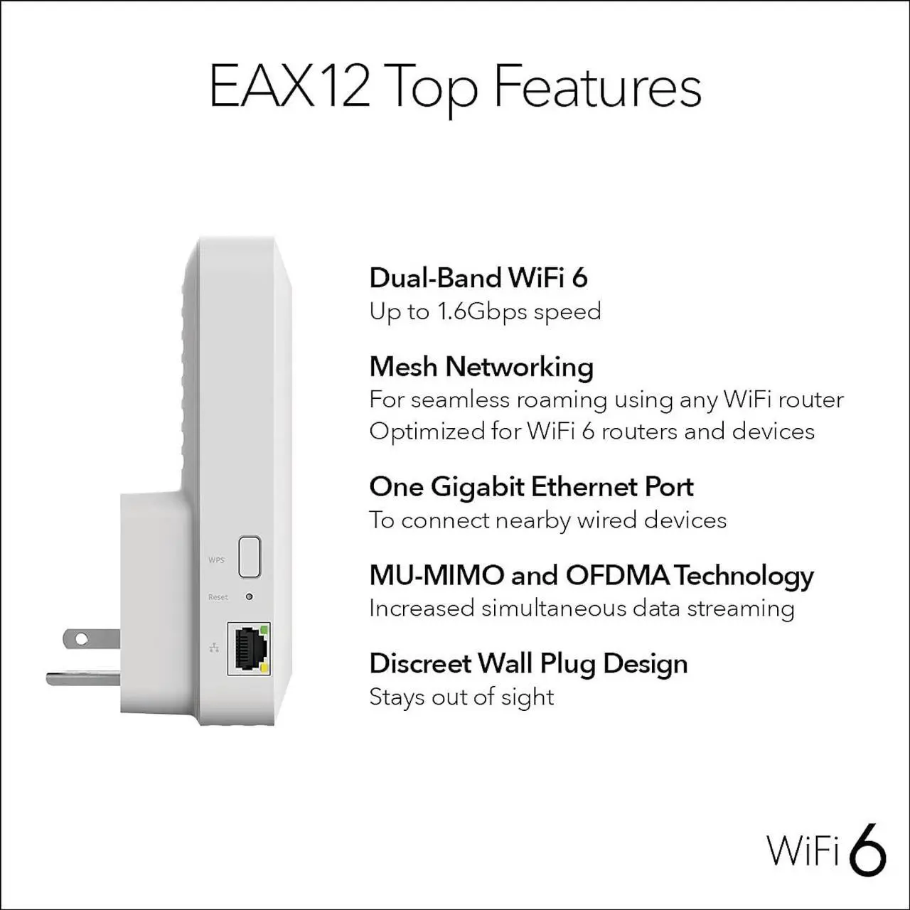 NETGEAR WiFi 6 Mesh Range Extender (EAX12) - Add up to 1,200 sq. ft ...