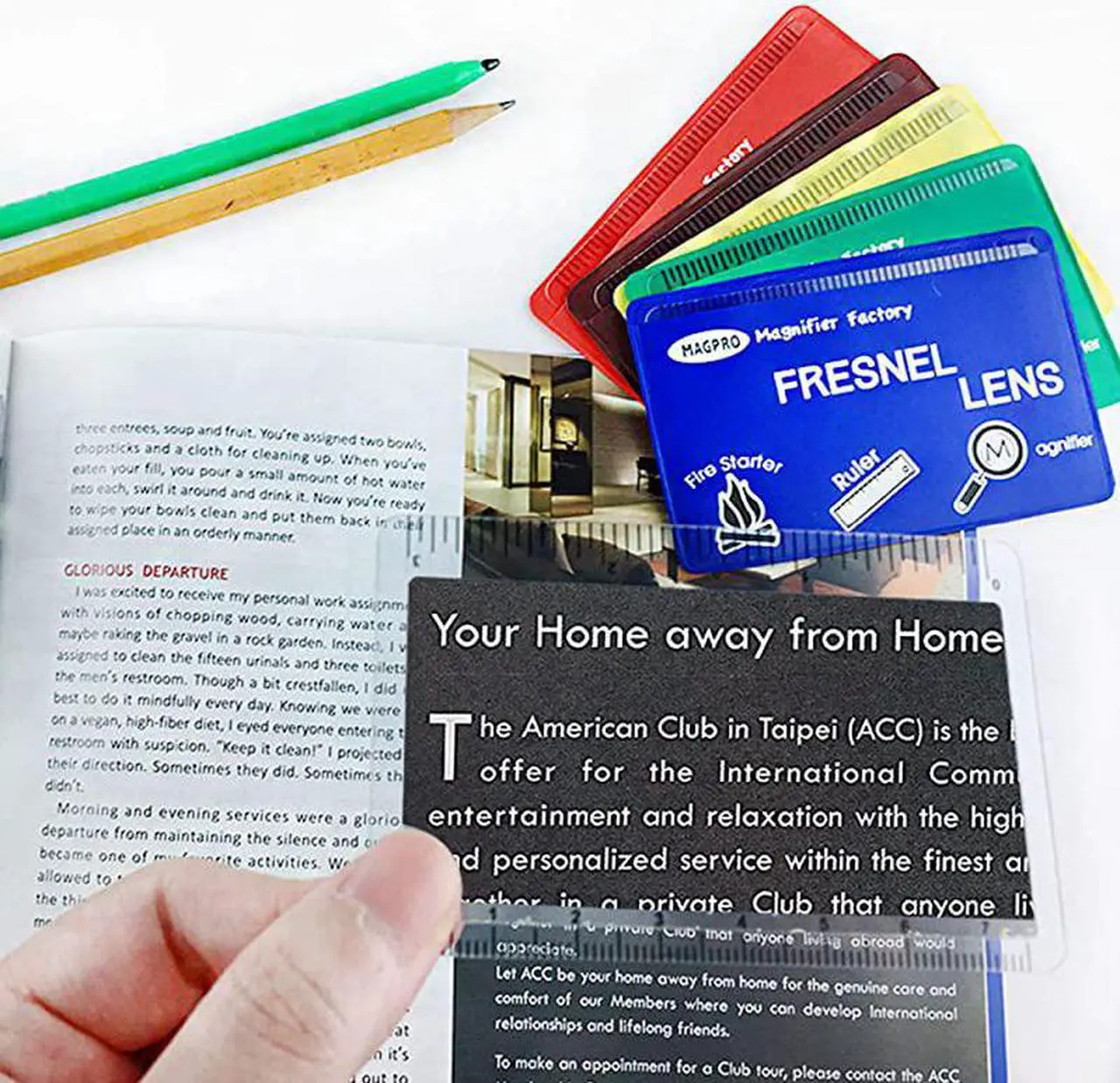 6 Pack Credit Card Size Magnifier Ruler Fire Starter Magnifying Glass ...