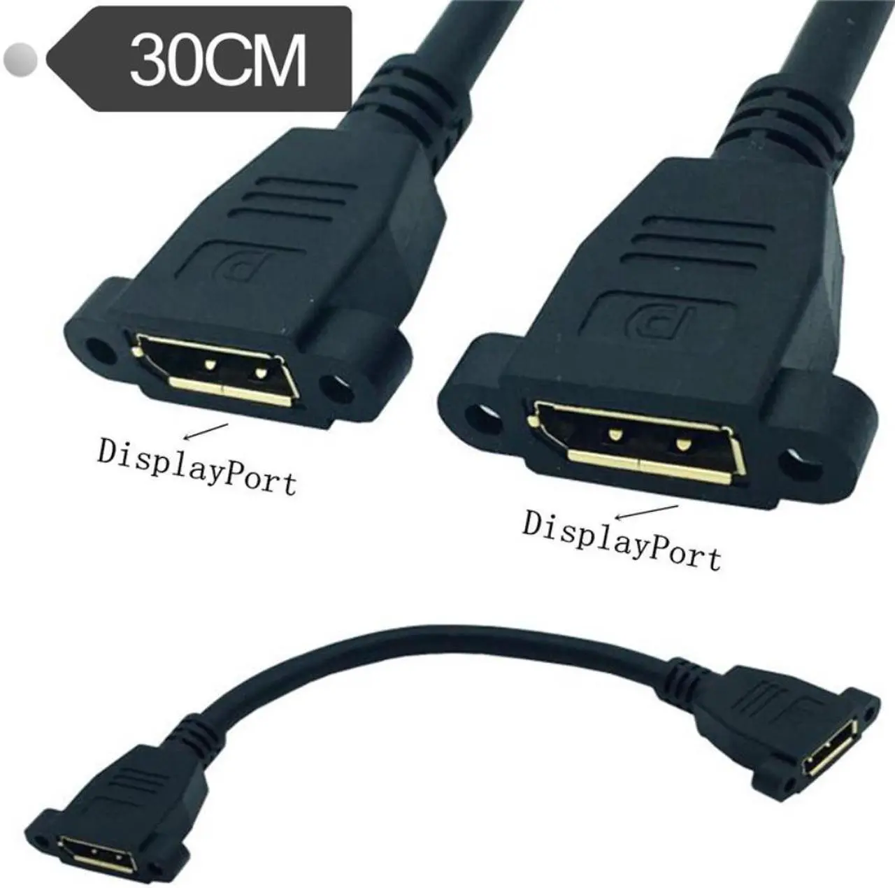 DisplayPort Female Socket Panel Mount to Socket Panel Mount Female ...