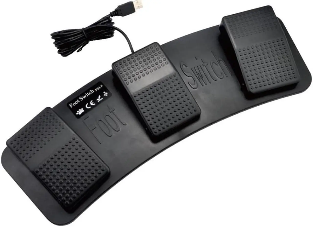 Usb Triple Foot Switch Pedal Control Keyboard Mouse 3 Pedals Simulate ...