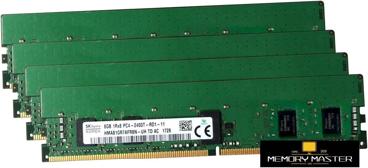 32GB(4X8GB) SK Hynix ECC DDR4 1Rx8 PC4-2400T-RD1-11 HMA81GR7AFR8N-UH TD AC RAM Server Memory ...