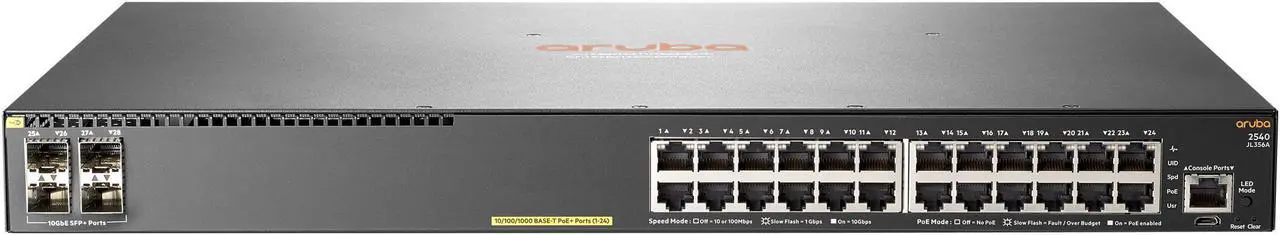 HPE Aruba 2540 24G PoE+ 4SFP+ JL356A - switch - 24 ports - managed ...
