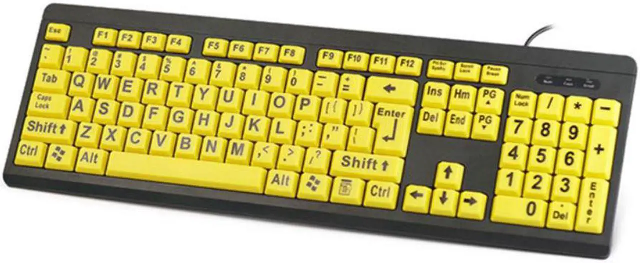 T801 USB Wired yellow Gaming keyboard For Computer notebook Big ...