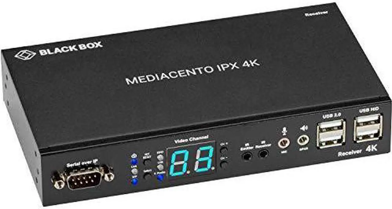 Black Box VX-HDMI-4KIP-RX MediaCento IPX 4K Receiver HDMI USB Serial IR ...