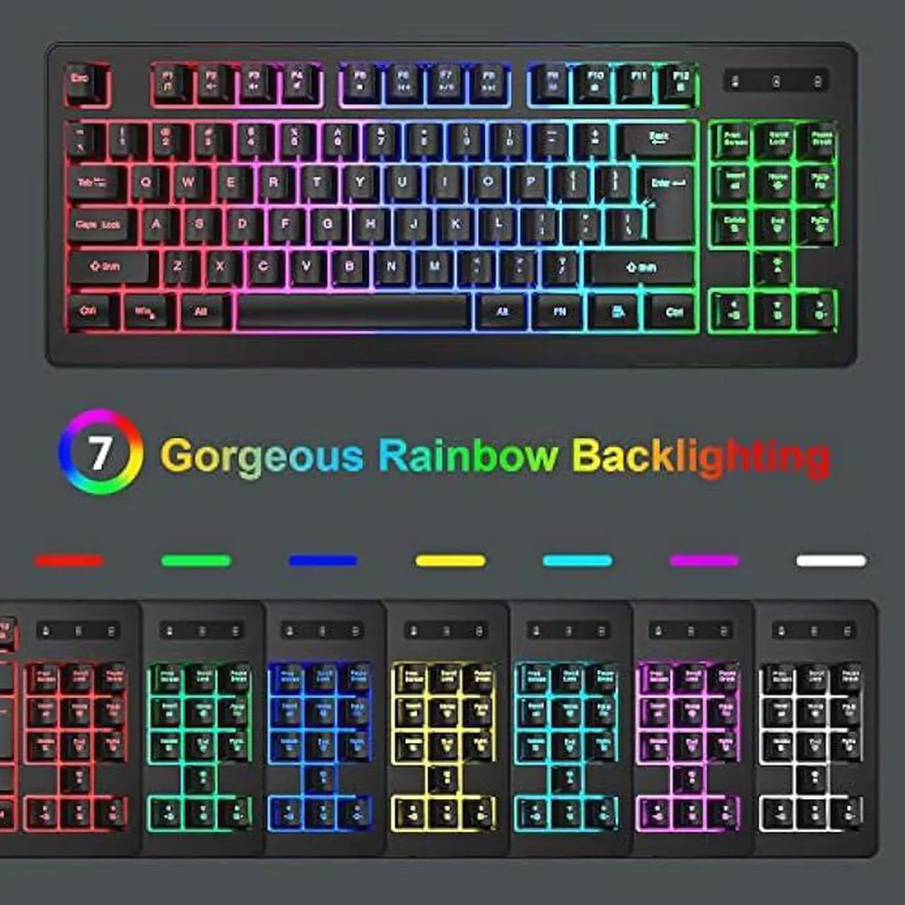 BlueFinger Wireless Gaming Keyboard and Mouse Combo, Long Lasting ...