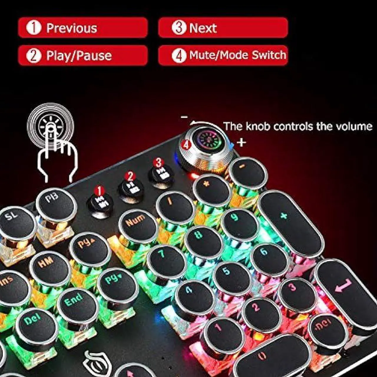 K820 Retro Steampunk Gaming Mechanical Keyboard-Blue Switch-RGB LED ...