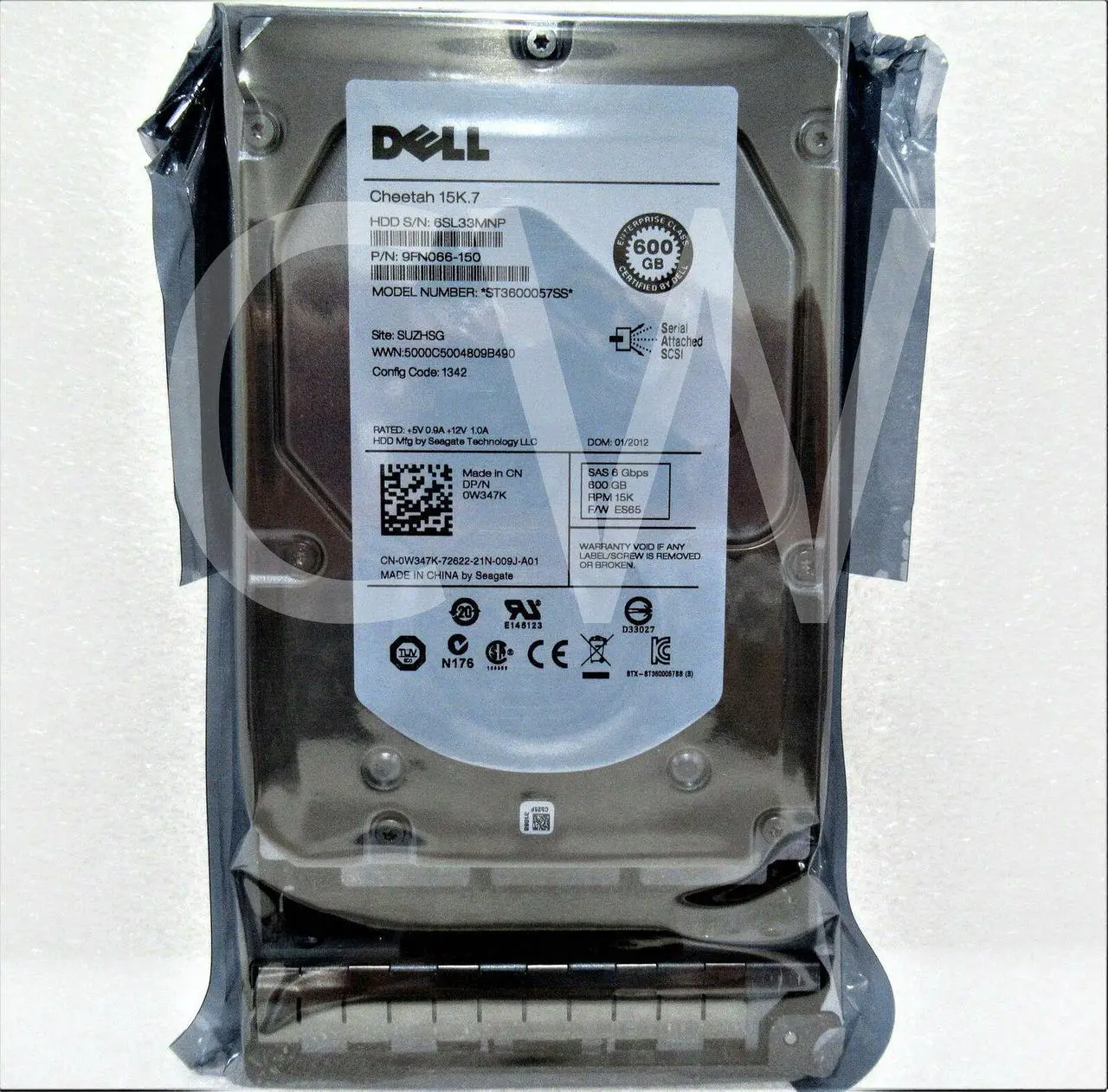 Refurbished: (NOT FOR HOME PC!) Dell W347K 0W347K ST3600057SS 600GB 15K ...