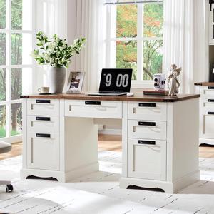 Farmhouse desk with file drawer store