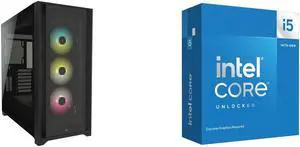 Corsair iCUE 5000X RGB Tempered Glass Mid-Tower ATX PC Smart Case Black ...