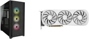 Corsair iCUE 5000X RGB Tempered Glass Mid-Tower ATX PC Smart Case Black ...