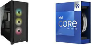 Corsair iCUE 5000X RGB Tempered Glass Mid-Tower ATX PC Smart Case Black ...