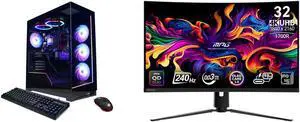 Desktop Monitor Combo - CyberpowerPC SLC8960CPGV11 Bundle with MSI MPG ...