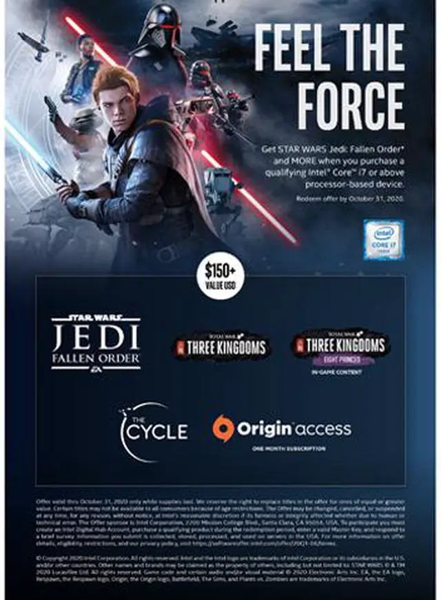 Intel Gift - Feel the Force (Redemption Expiration Date 10/31/20 ...