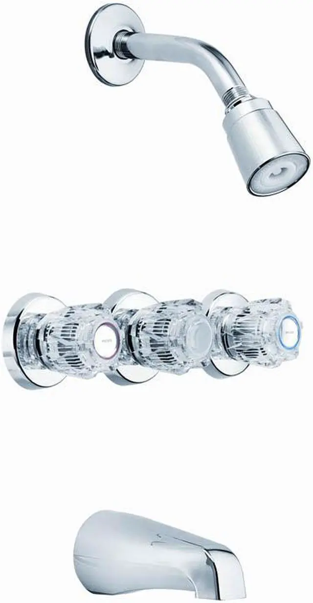 Three Handle Tub And Shower Faucet