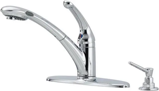 DELTA 470-PROMO-DST Single Handle Kitchen Faucet with Pull-Out Spout ...