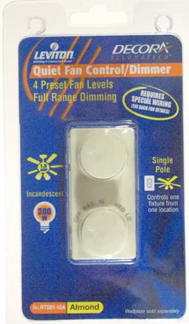 Leviton R22-RTD01-10W White Commercial Grade Combo Fan & Light ...