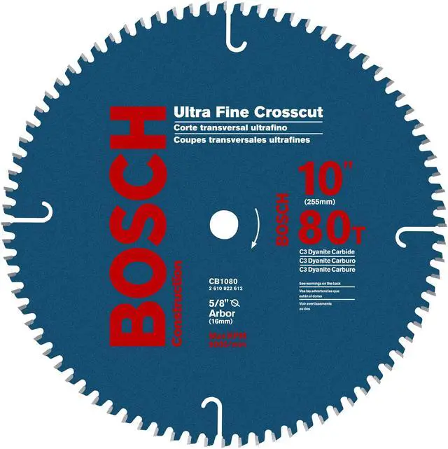 Bosch Power Tools CB1080 10" 80T Ultra Fine Crosscut Circular Saw Blade ...
