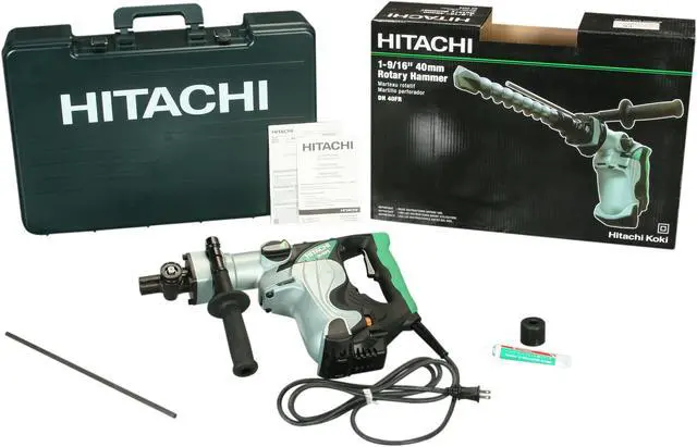 Hitachi DH40FR 1-9/16 Inch Spline Shank Rotary Hammer, 2-Mode, EVS ...
