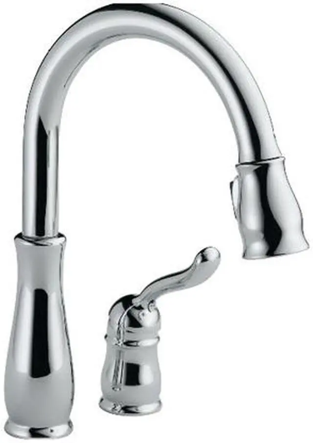 DELTA 978-DST Leland Single Handle Pull-Down Kitchen Faucet Chrome ...