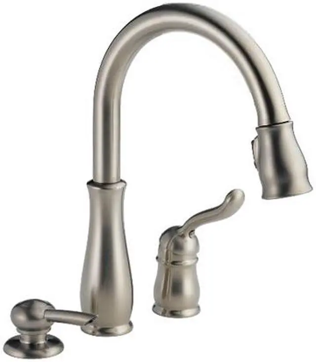 DELTA 978-SSSD-DST Leland Single Handle Pull-Down Kitchen Faucet with ...