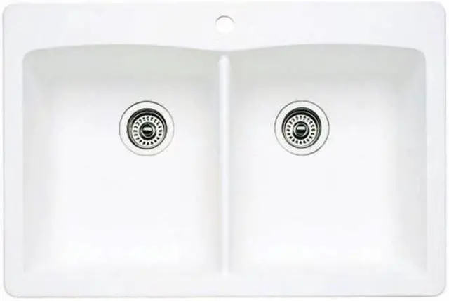 Blanco 440221 Diamond Equal Double Bowl Silgranit II Drop-In Kitchen ...
