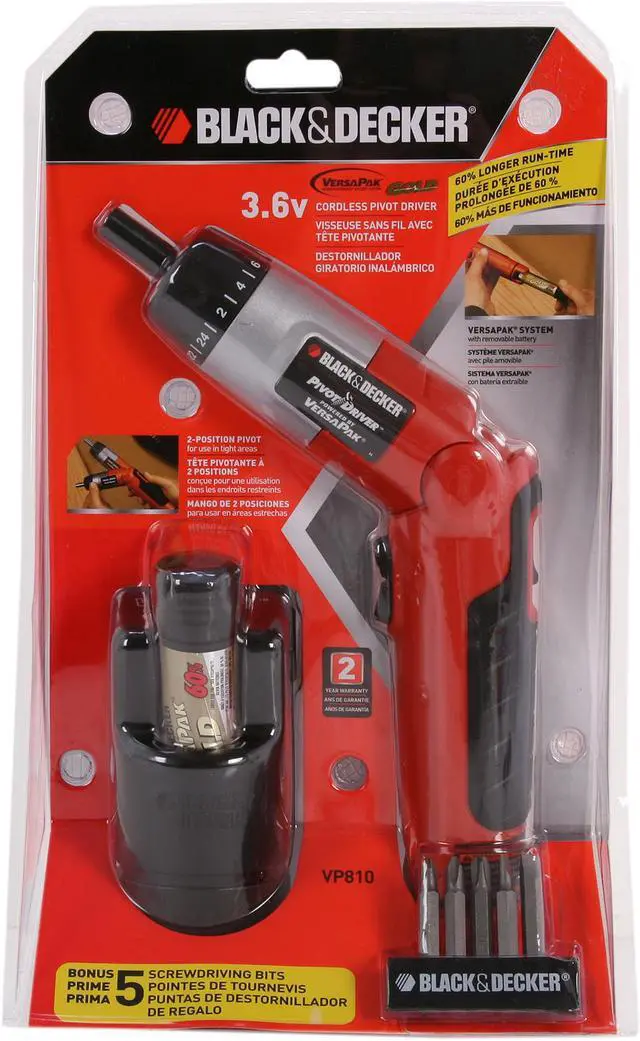 Black & Decker VP810 Versapak 3.6V Rechargeable Screwdriver - Newegg.com