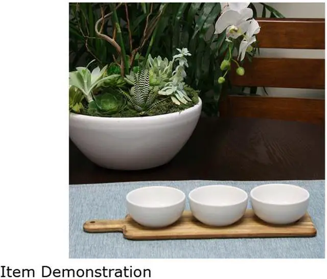 Gibson Gracious Dining 3 Piece 4.25in Tidbit Bowl Set on Wood Paddle ...
