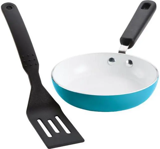 Silverstone Ceramic Nonstick Aluminum Cookware Mini Skillet and Turner ...