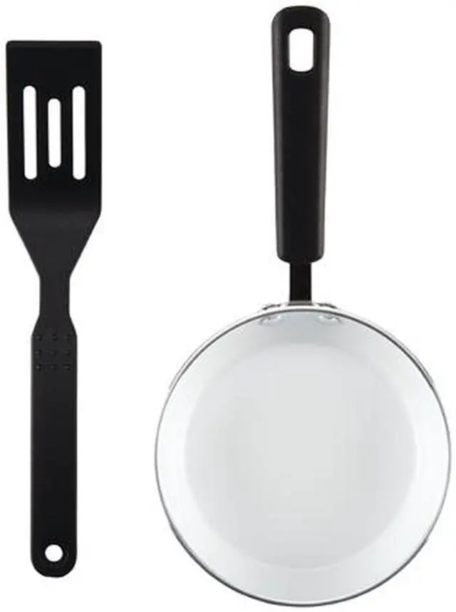 Silverstone Ceramic Nonstick Aluminum Cookware Mini Skillet and Turner ...