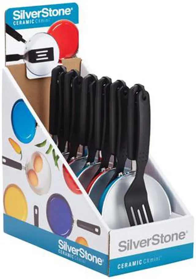 Silverstone Ceramic Nonstick Aluminum Cookware Mini Skillet and Turner ...