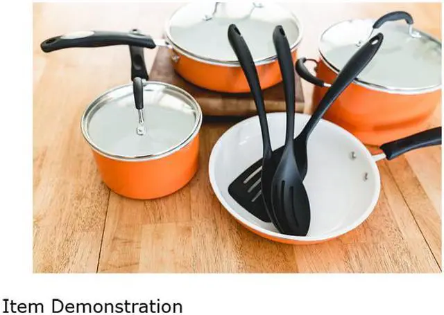 Cuisinart 10-Piece Ceramic Cookware Set, Orange - Newegg.com