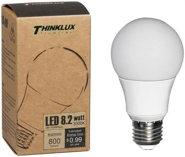 Thinklux TKUA19S02-8.2W-830 60 Watts Equivalent LED Light Bulb - Newegg.com