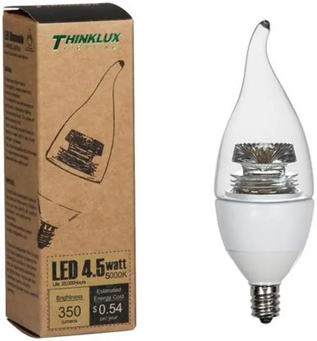 Thinklux TKUCA35S01-4.5W-850-E12 40 Watts Equivalent LED Light Bulb ...