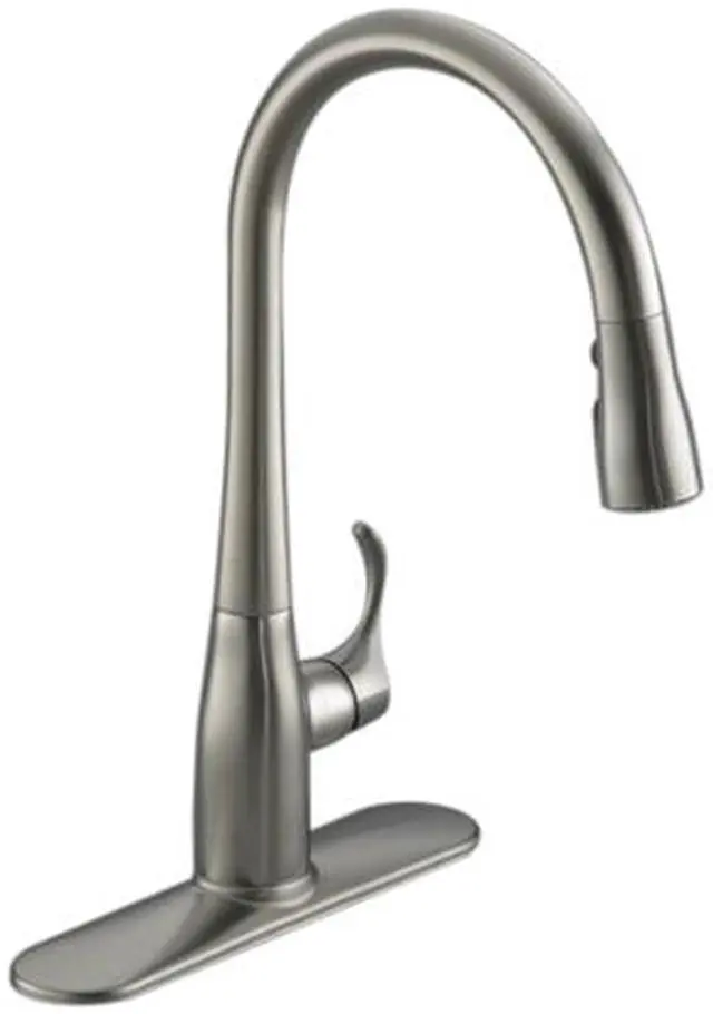 KOHLER K-597-VS Simplice Pull-Down Secondary Faucet Stainless - Newegg.com