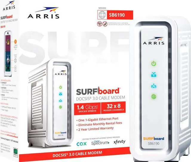 Open Box: Arris SB6190 SURFboard® DOCSIS® 3.0 Cable Modem - Newegg.com