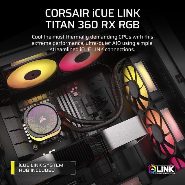 CORSAIR iCUE LINK TITAN 360 RX RGB Liquid CPU Cooler - RX120 CORSAIR iCUE LINK TITAN 360 RX RGB Liquid CPU Cooler - RX120