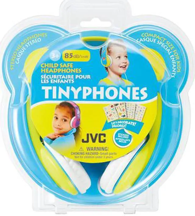 JVC HA-KD7 On-Ear Headphone for Kids without Mic - Yellow/Blue - HAKD7Y ...