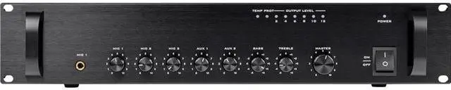 Monoprice 114886 Commercial Audio 120W 5ch 100/70V Mixer Amp with ...