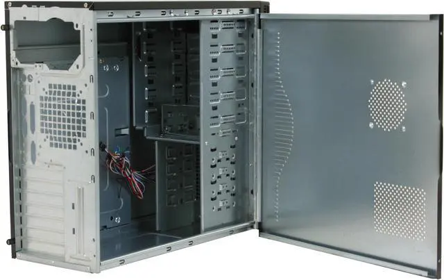 ATOP AT-AP588BK-KM Black / Silver Computer Case w/Black color keyboard ...