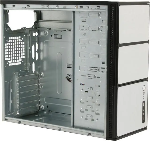 ATOP AT-AP588BK-KM Black / Silver Computer Case w/Black color keyboard ...