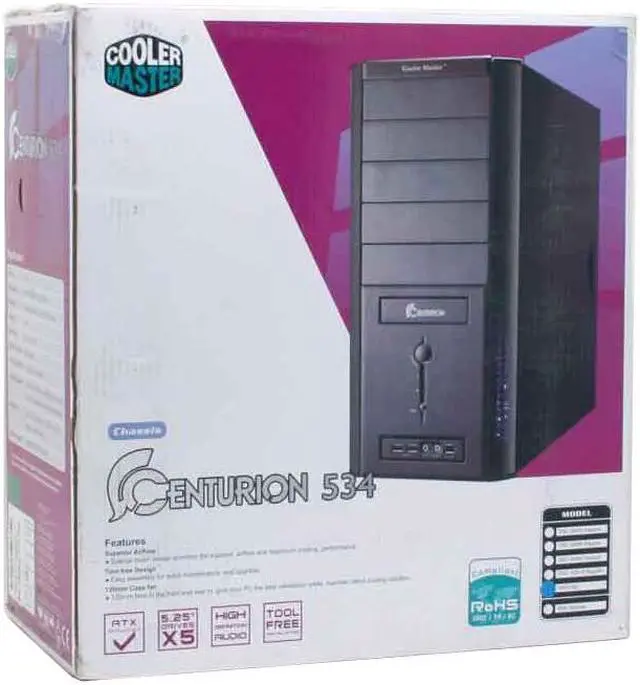 COOLER MASTER Centurion RC-534-KWN1-GP Black Aluminum/ SECC ATX Mid ...