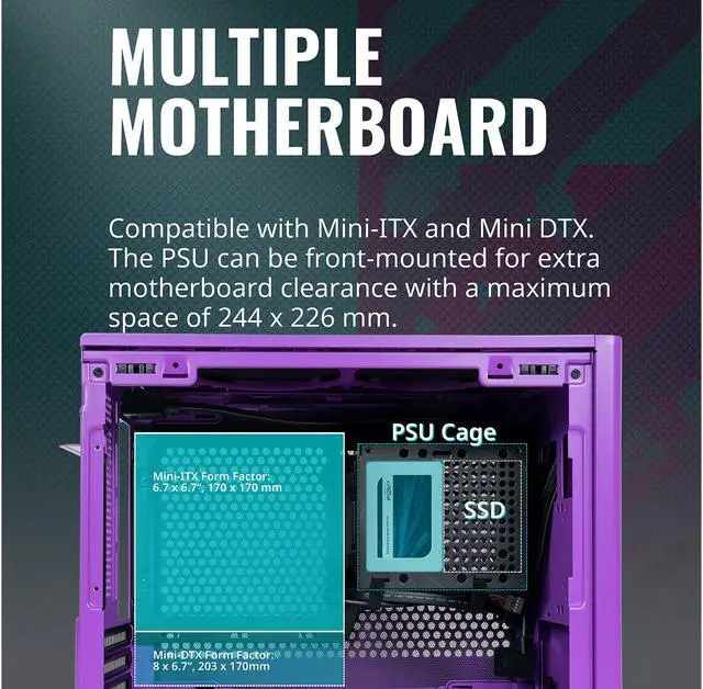 Cooler Master MasterBox NR200P Nightshade Purple SFF Small Form Factor ...