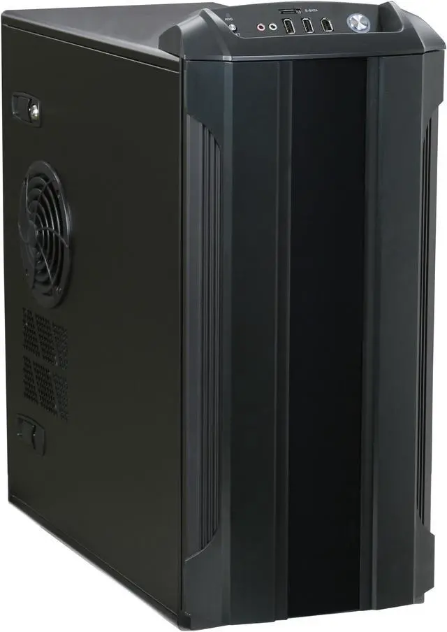 HEC Optimus Black 0.8 mm Thickness SECC Steel / Aluminum ATX Mid Tower ...