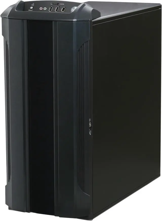HEC Optimus Black 0.8 mm Thickness SECC Steel / Aluminum ATX Mid Tower ...